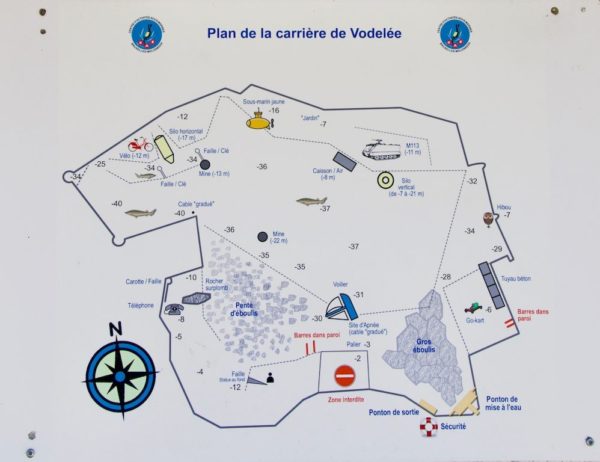 Carrière de Vodelée : le centre de plongée profonde